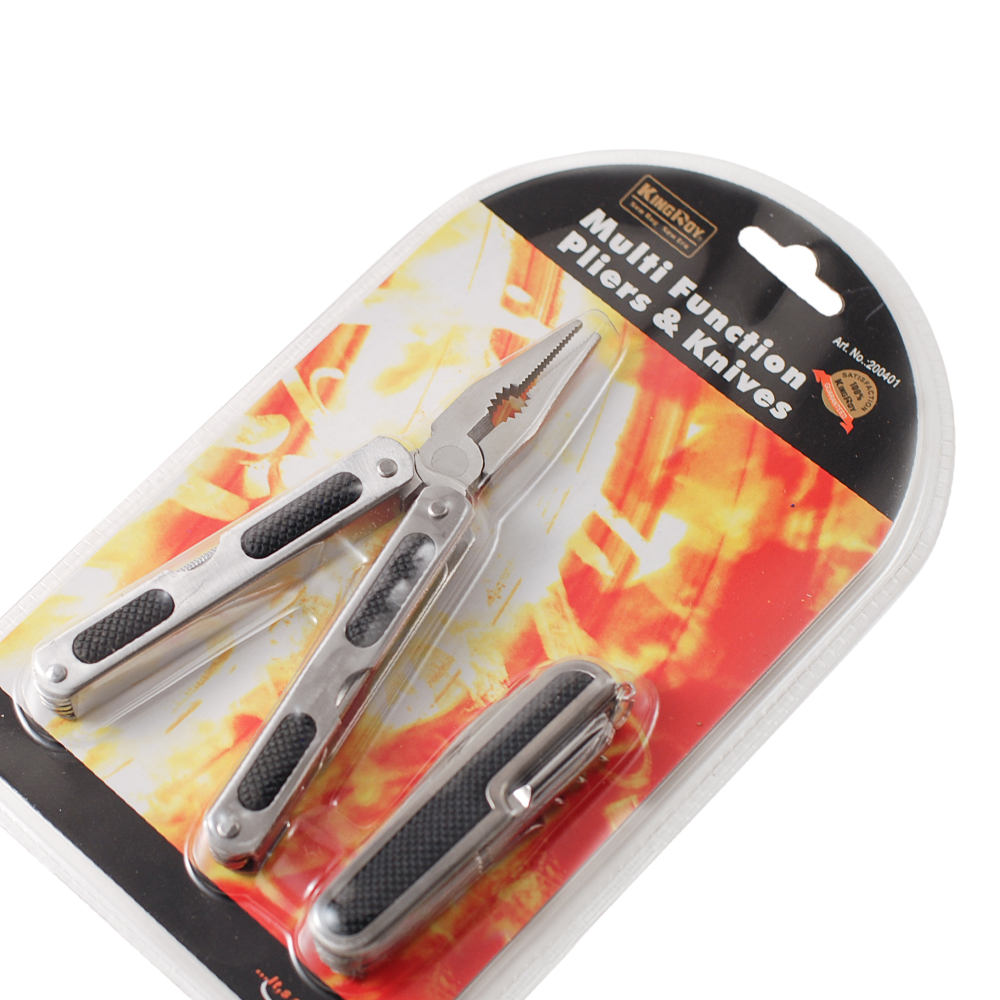Multi-tool Function and Folding Pocket Knife & Plier 2pc Set