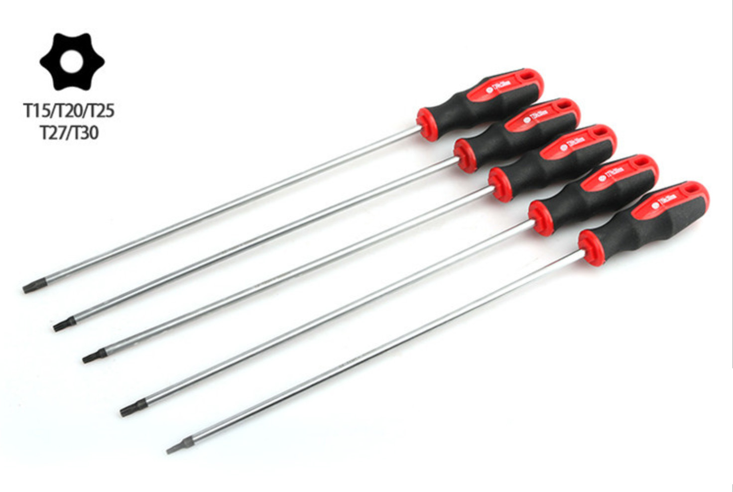 S2 Steel 400mm Extra Long Tamperproof Torx Screwdriver 5pc Set